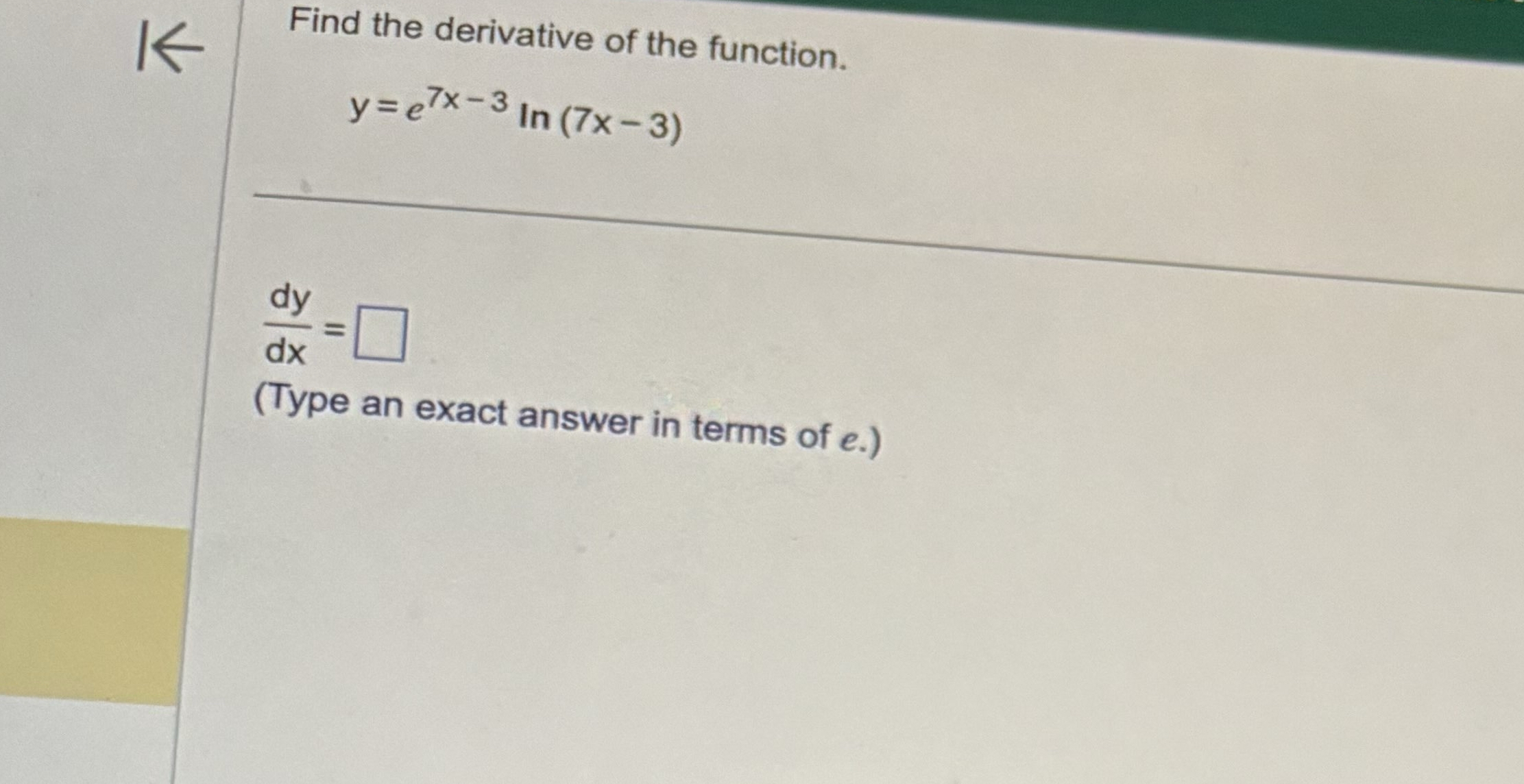 Solved Find the derivative of the | Chegg.com