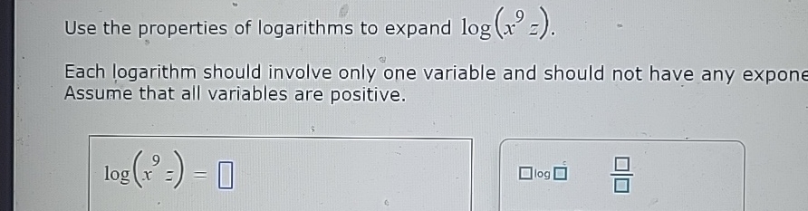 Solved Use the properties of logarithms to expand | Chegg.com