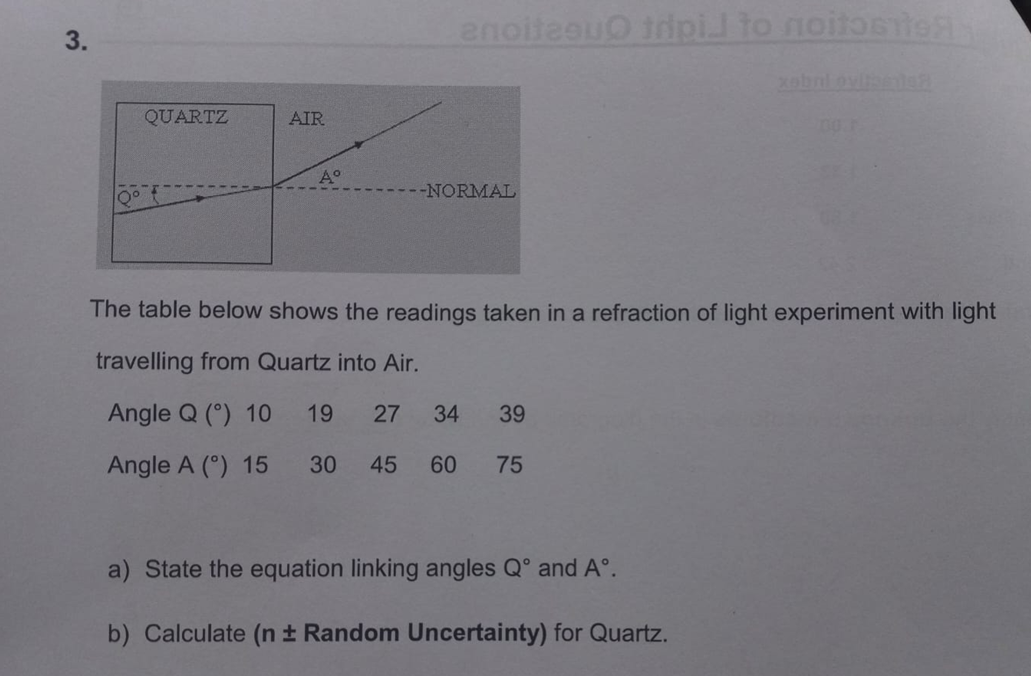 Solved 3.,The table below shows the readings taken in a | Chegg.com