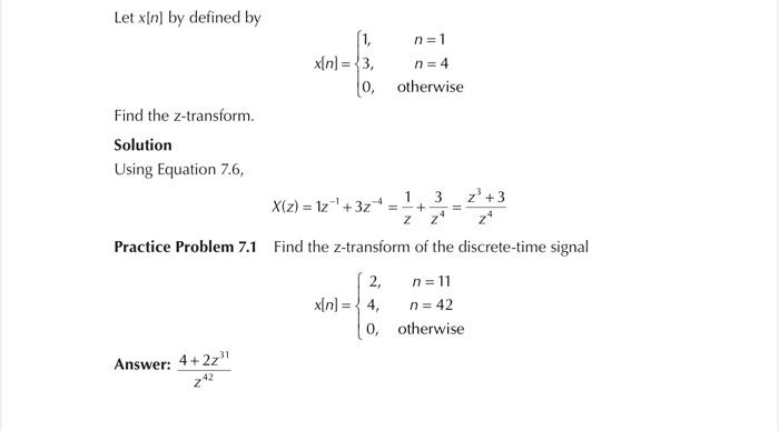 Solved Let x[n] by defined by x[n]=⎩⎨⎧1,3,0,n=1n=4 otherwise | Chegg.com