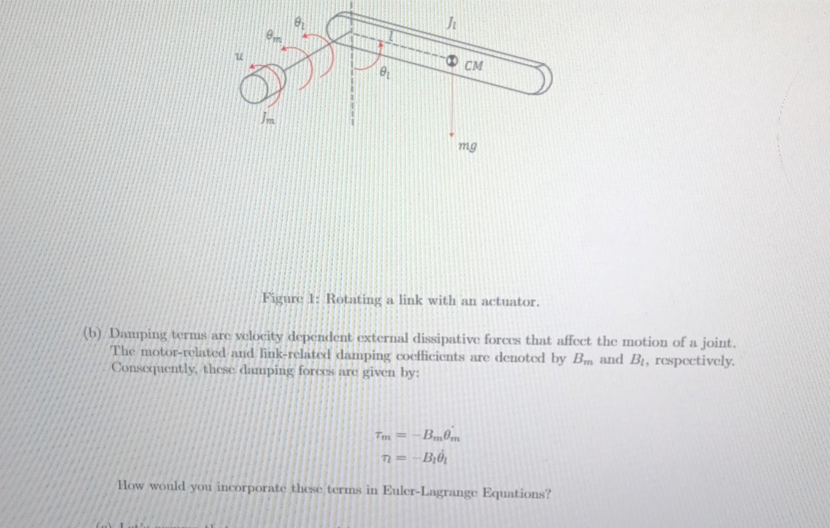 Solved Figurc 1: Rotating a link with an actuator. (b) | Chegg.com