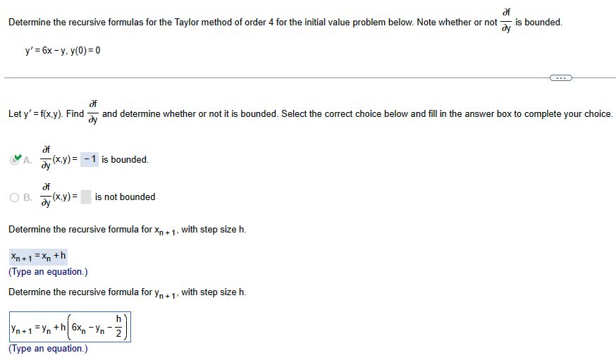 Solved Determine the recursive formulas for the Taylor | Chegg.com