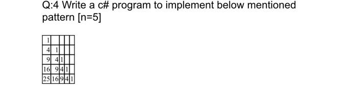Solved Q:4 Write a c\# program to implement below mentioned | Chegg.com