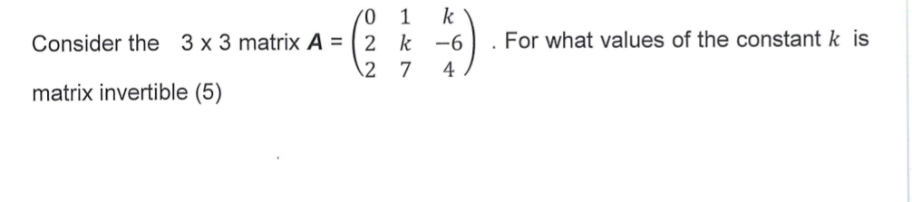 Solved Consider the 3×3 ﻿matrix | Chegg.com