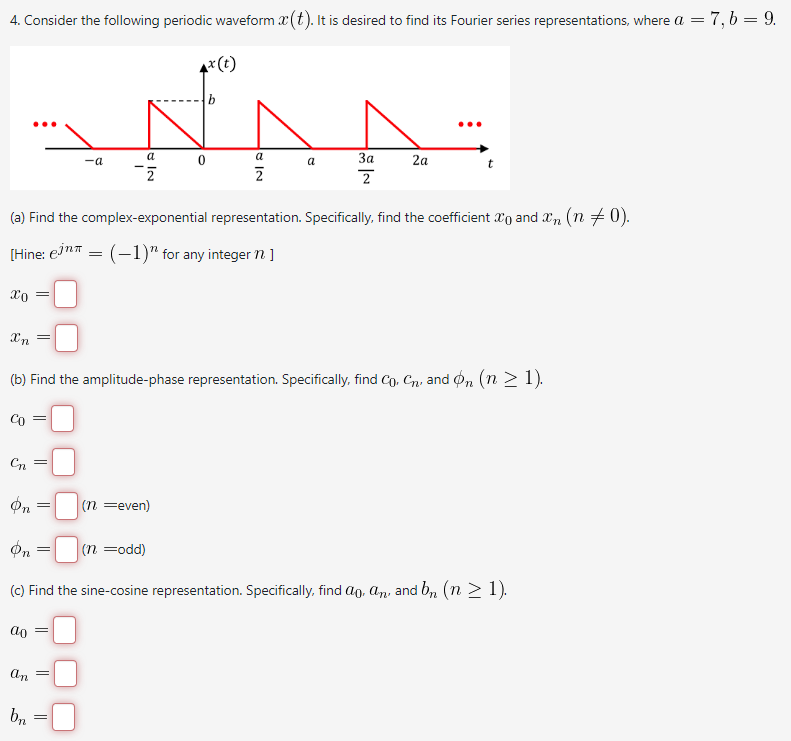 Solved Consider the following periodic waveform x(t). ﻿It is | Chegg.com