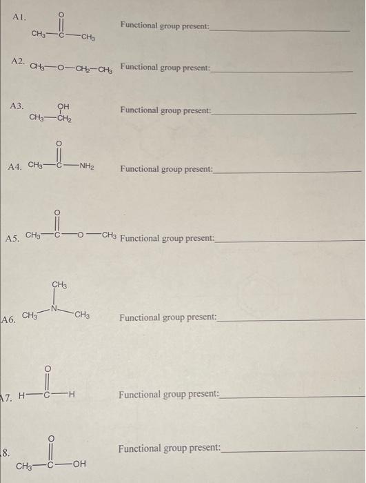 Solved A1. A2. A3. 8. CH3 C CH3 A6. CH3 CH3 A5. CH3- ů! A4. | Chegg.com