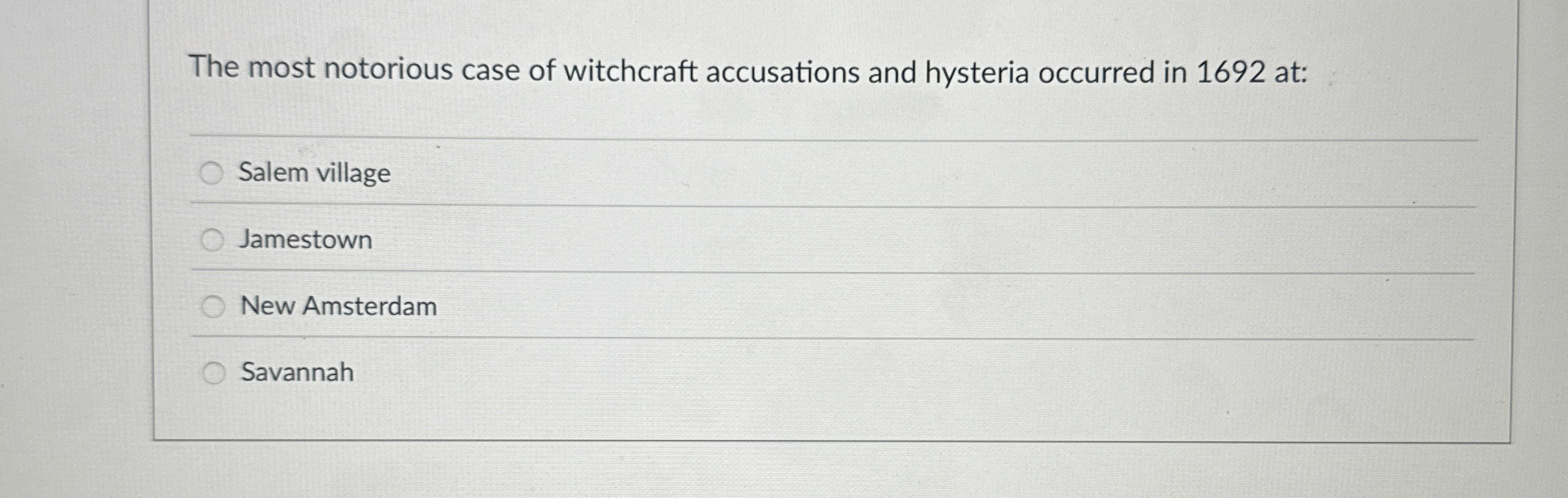 Solved The most notorious case of witchcraft accusations and | Chegg.com