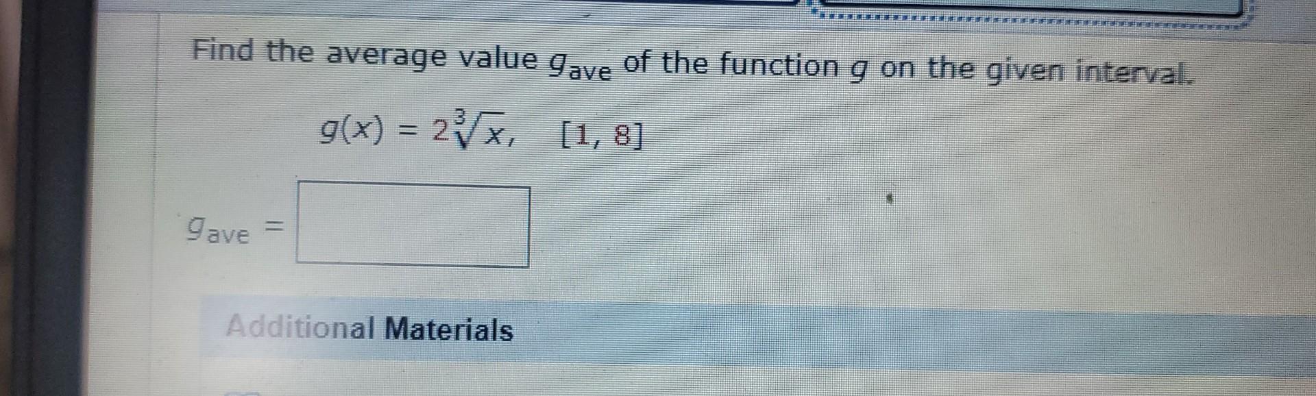 Solved Find The Average Value Gave Of The Function G On The