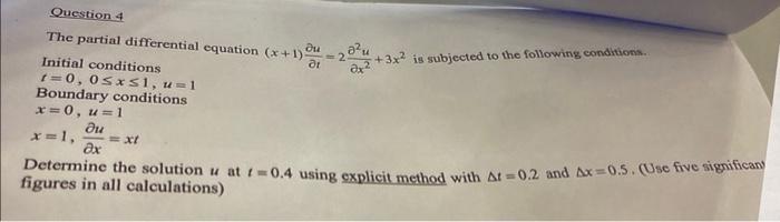 Solved Solve using finite difference method (explicit | Chegg.com