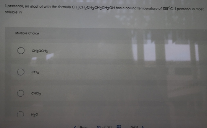 Solved 1-pentanol, an alcohol with the formula | Chegg.com