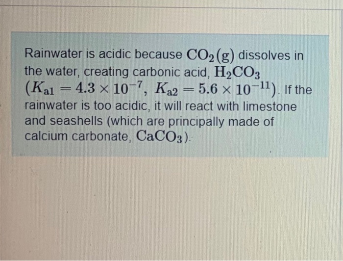 Solved calculate the concentrations of carbonic acid, | Chegg.com
