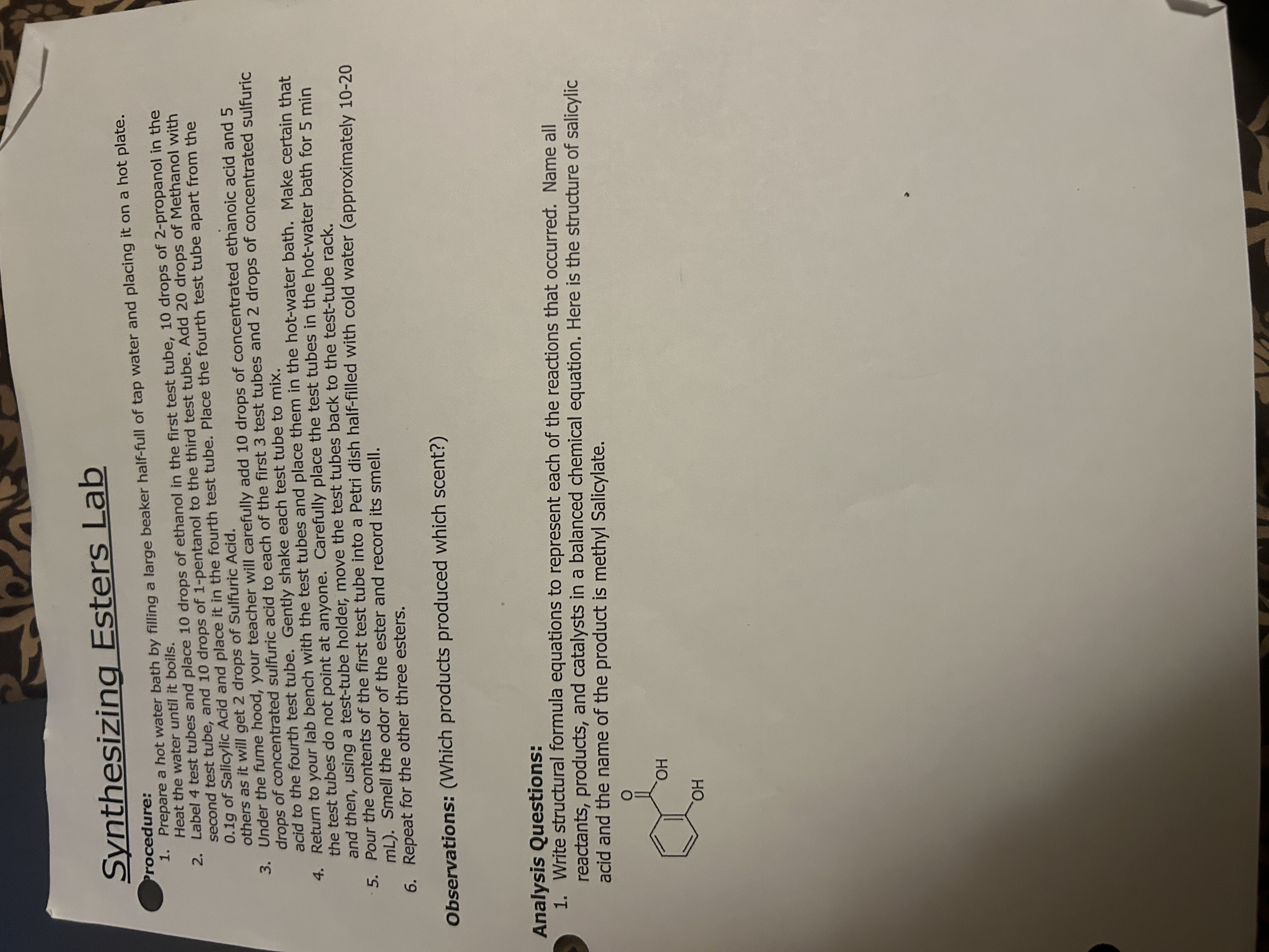 Solved Write the structural formula equations for the | Chegg.com