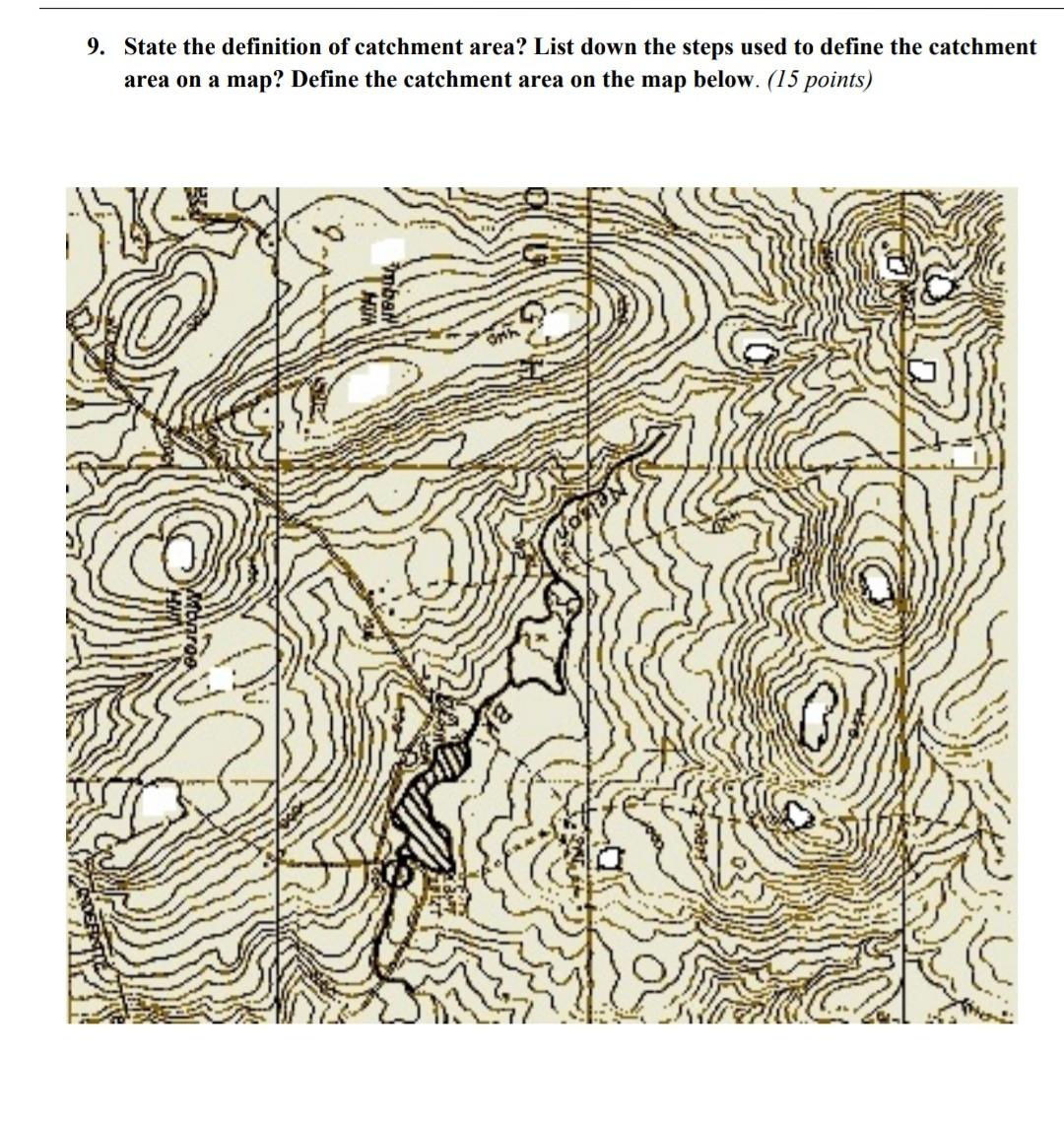 Solved 9. State the definition of catchment area? List down | Chegg.com