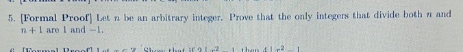 Solved [Formal Proof] ﻿Let n ﻿be an arbitrary integer. Prove | Chegg.com