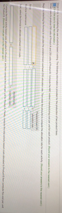 Solved i Data Table Х Activity Setup $ Cost Allocation Base | Chegg.com