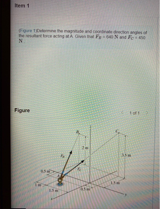 Solved Item 1 Figure 1 Determine The Magnitude And