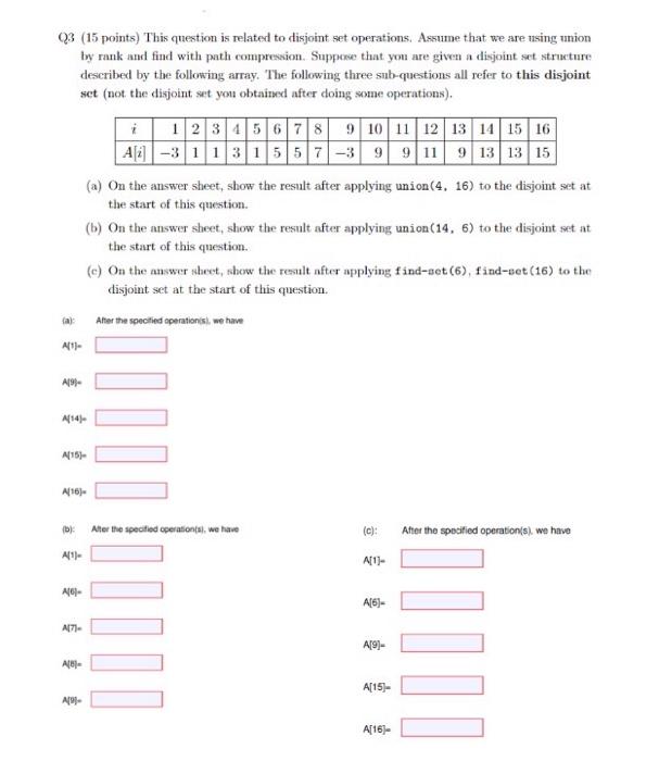 Solved Q3 15 Points This Question Is Related To Disjoint 3198