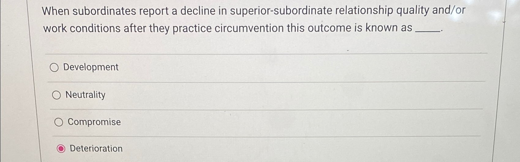 Solved When subordinates report a decline in | Chegg.com