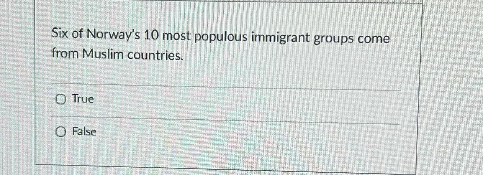 Solved Six of Norway's 10 ﻿most populous immigrant groups | Chegg.com