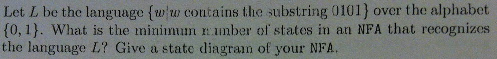 Solved Let, L be the language {w\w contains the substring | Chegg.com