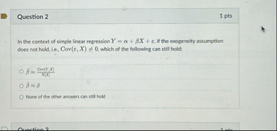 Solved Question 21 ﻿ptsIn the context of simple linear | Chegg.com