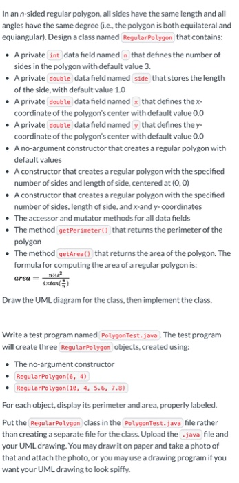 Solved In an n-sided regular polygon, all sides have the | Chegg.com