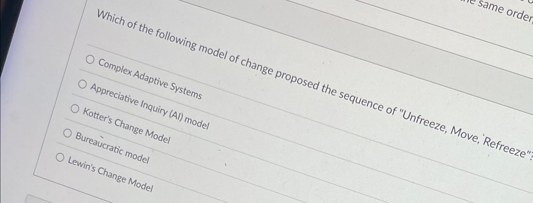 Solved complex Adaptive systemsYel of change proposed the | Chegg.com