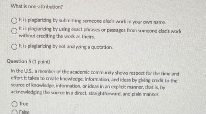 Solved What is non-attribution? It is plagiarizing by | Chegg.com