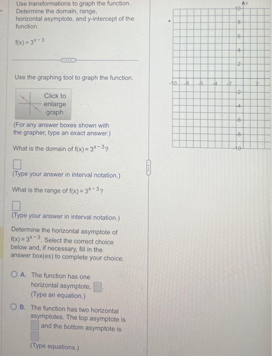 Solved Use transformations to graph the function. Determine | Chegg.com