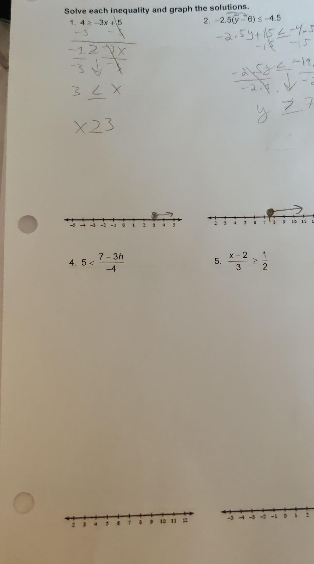 Solved Solve each inequality and graph the solutions. | Chegg.com