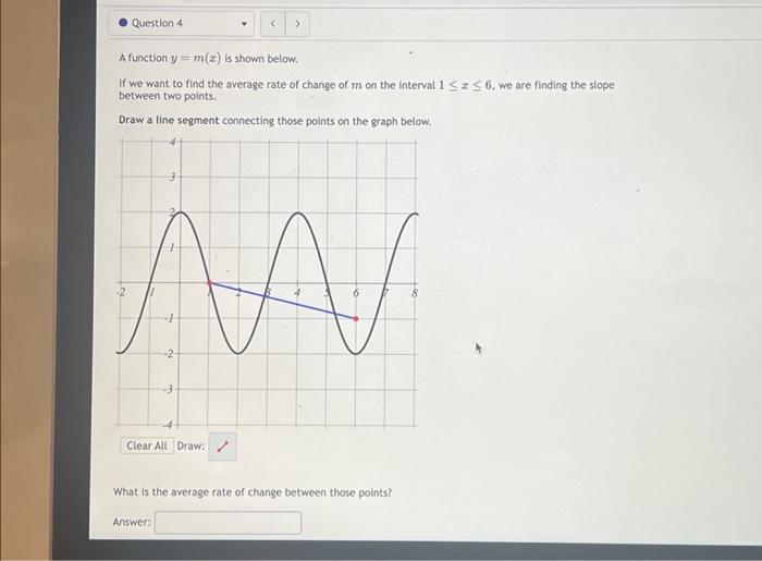Solved Question 4 -2 A function y = m(x) is shown below. If | Chegg.com