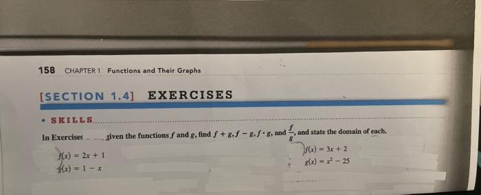 Solved 158 CHAPTER 1 Functions and Their Graphs [SECTION | Chegg.com