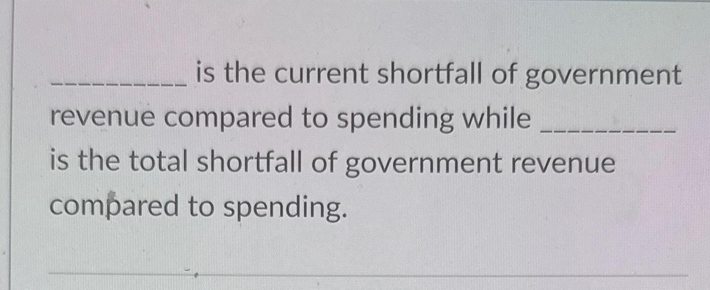 Solved is the current shortfall of government revenue | Chegg.com