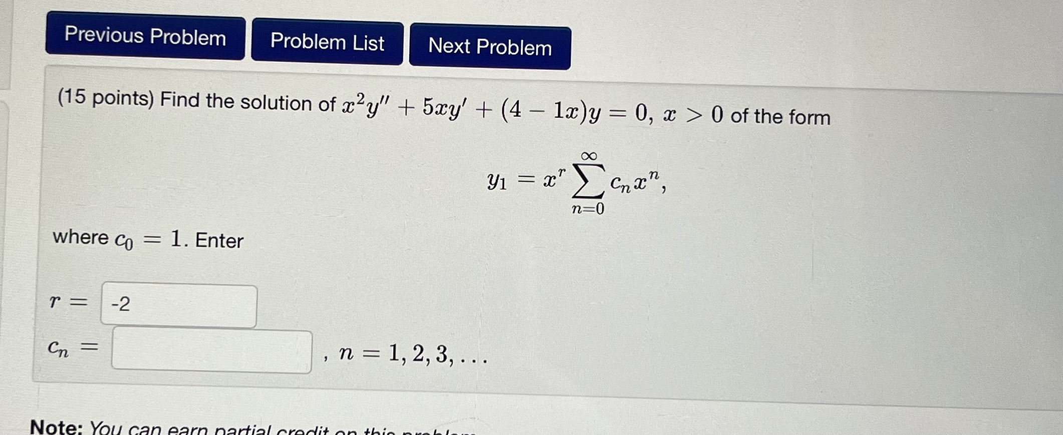 Solved Previous Problem(15 ﻿points) ﻿Find the solution of | Chegg.com