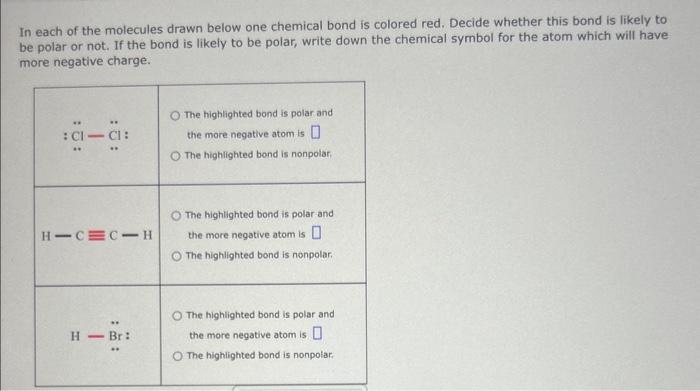 Solved In each of the molecules drawn below one chemical | Chegg.com