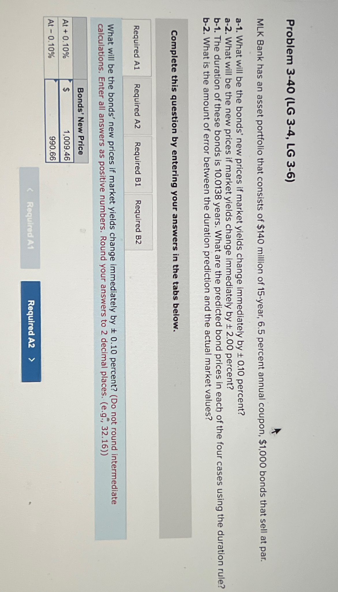 Solved Problem 3-40 (LG 3-4, ﻿LG 3-6)MLK Bank has an asset | Chegg.com