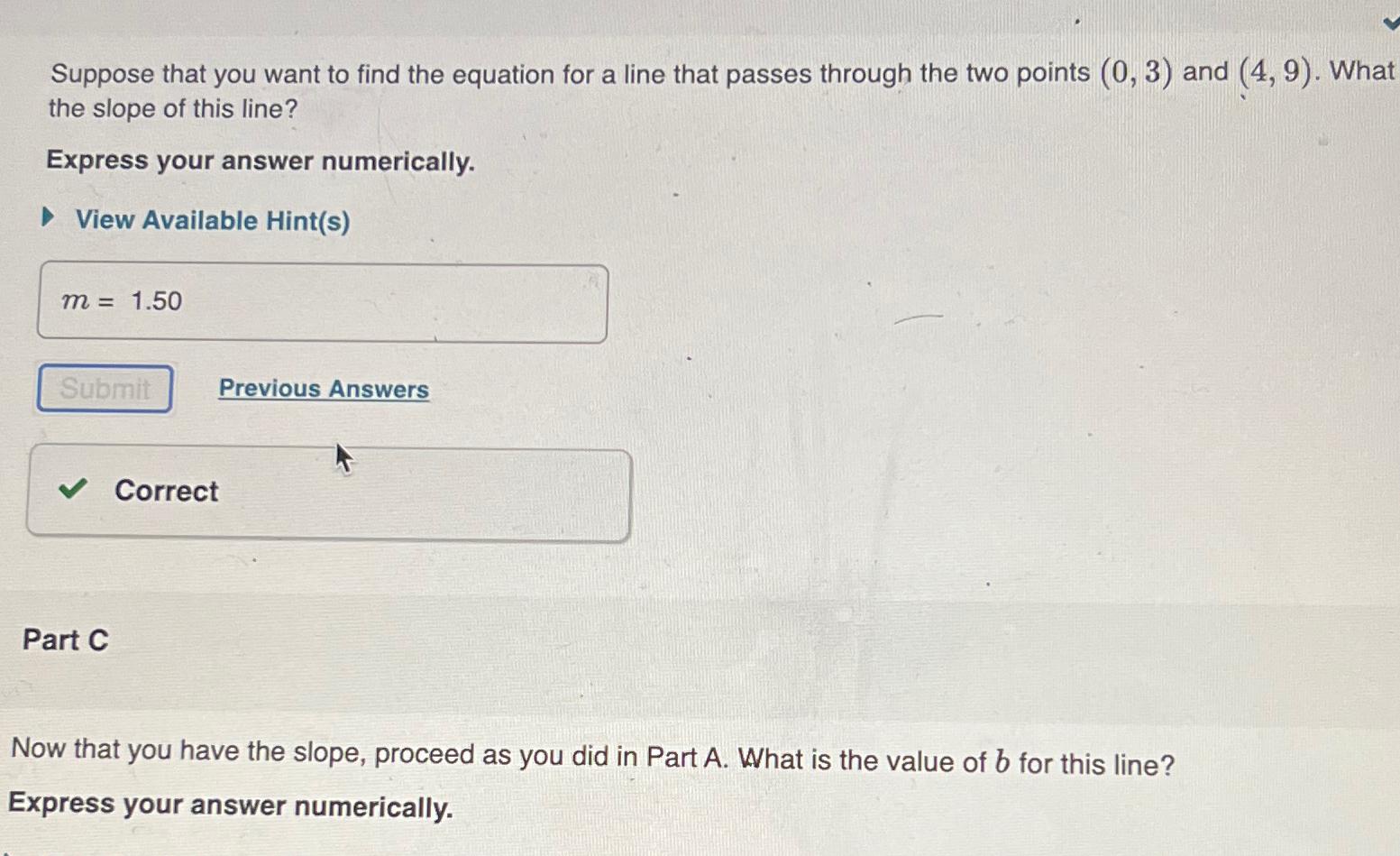 Solved Suppose that you want to find the equation for a line | Chegg.com
