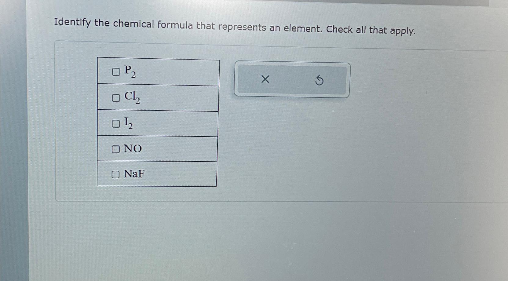 Solved Identify the chemical formula that represents an | Chegg.com