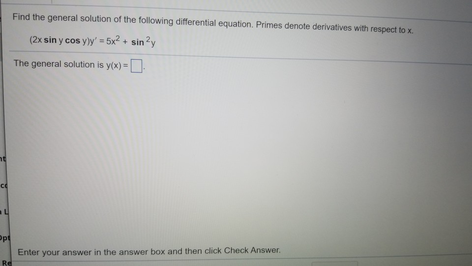 Solved Find the general solution of the following | Chegg.com