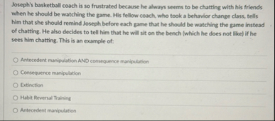 Solved Joseph's basketball coach is so frustrated because he | Chegg.com