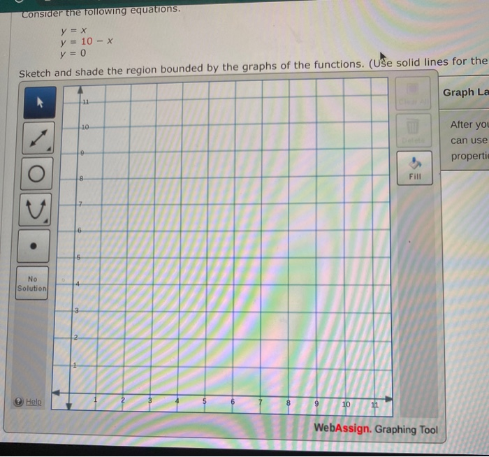 Solved Consider the following equations. y = x y = 10 - X y | Chegg.com