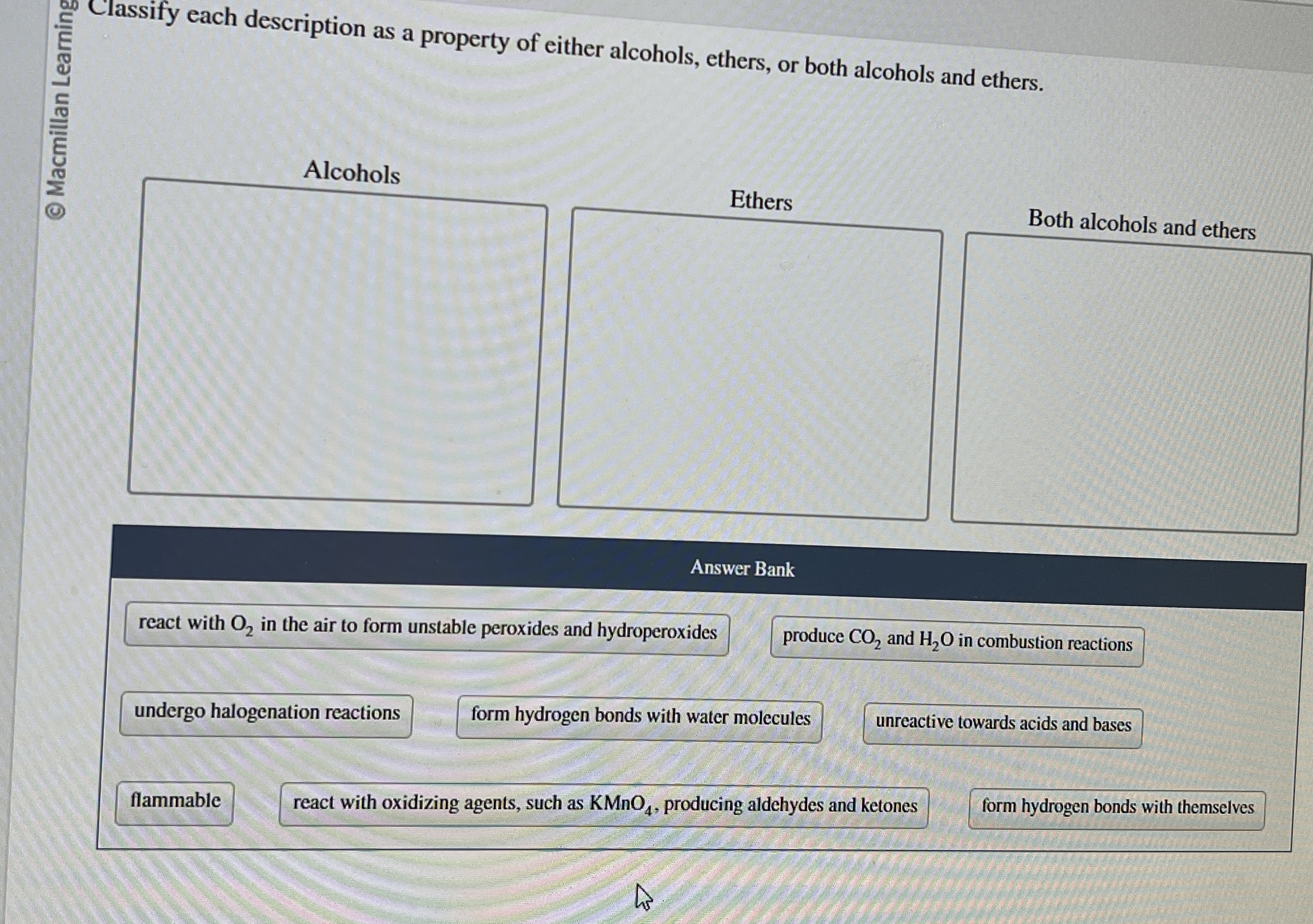 Solved Classify each description as a property of either | Chegg.com