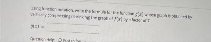 Solved Transform the table below given that g() = 9f(63) + | Chegg.com
