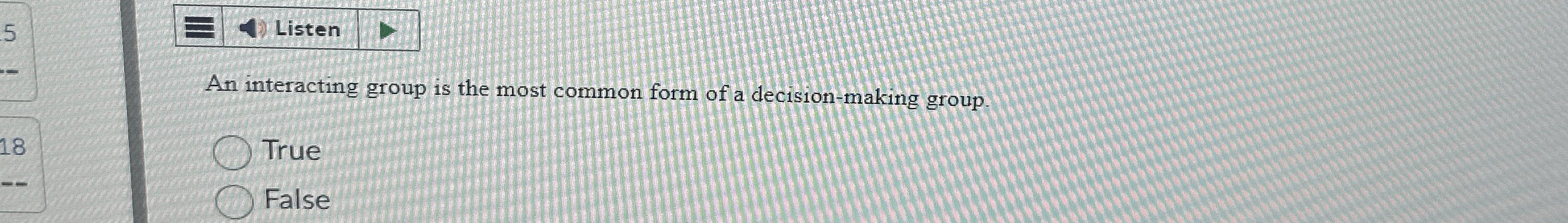 Solved An interacting group is the most common form of a | Chegg.com