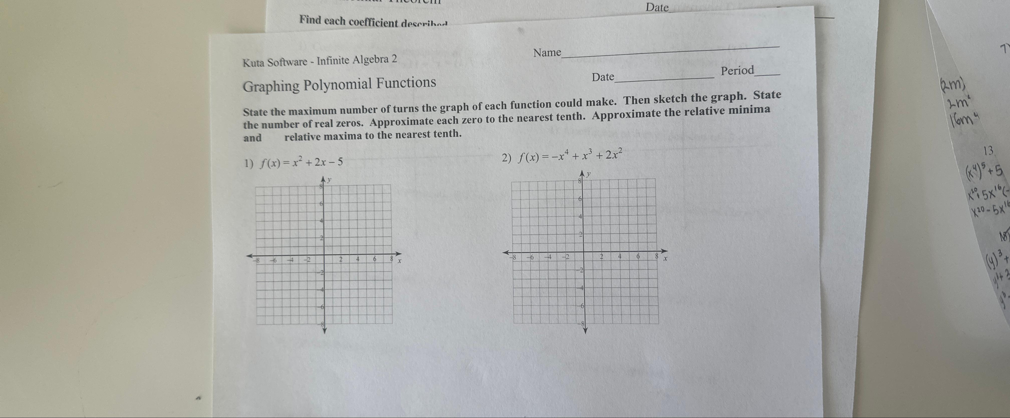 Solved Find each coefficient deserihned\\nDate\\nKuta | Chegg.com