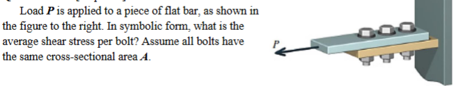 Solved Load P is applied to a piece of flat bar, as shown in | Chegg.com
