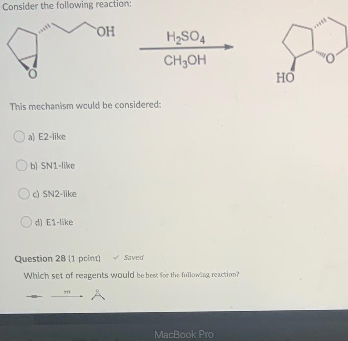 Solved Consider the following reaction: ОН H2SO4 CH3OH so HO | Chegg.com