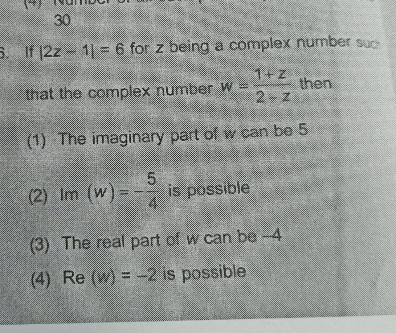 Solved 30If |2241|=6 ﻿for 2 ﻿being a complex number suo: | Chegg.com