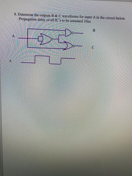 Solved 8. Determine the outputs B & C waveforms for input A | Chegg.com
