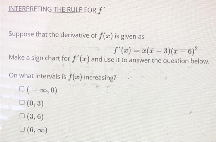 Solved INTERPRETING THE RULE FOR f' Suppose that the | Chegg.com